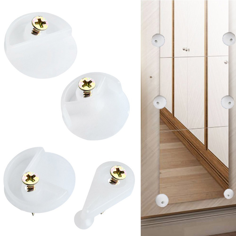 Livest/ 20/50pcs Mirror Wall Hanging Fixing Kit Frameless Plastic Wall ...