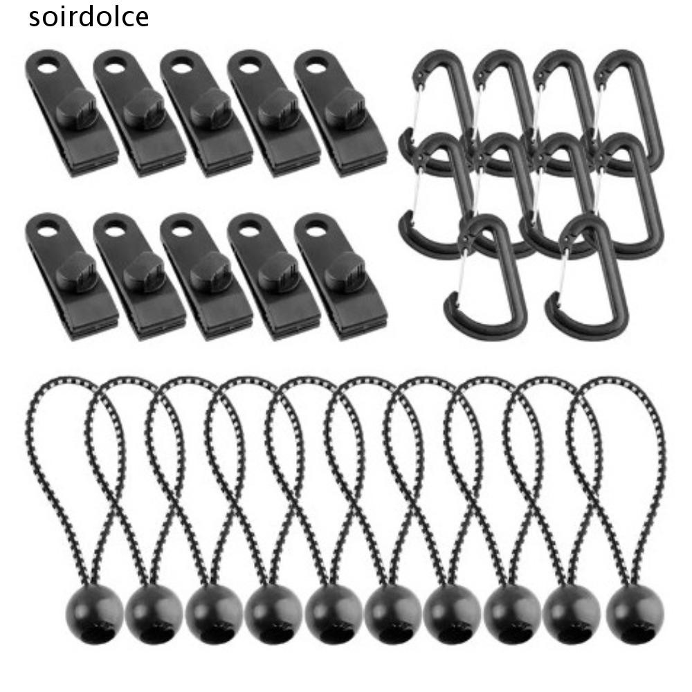 SOIRDOLCE 30Pcs Buckle Tent Clip Set, Heavy Duty Windproof Awnings ...