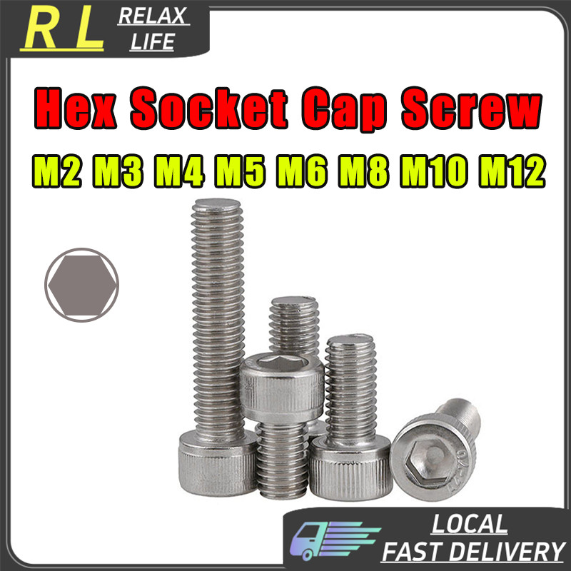 SUS 316 / 304 Hex Socket Cap Head Screws Stainless Steel M2 M3 M4 M5 M6 M8 M10 M12 Allen Screw ...