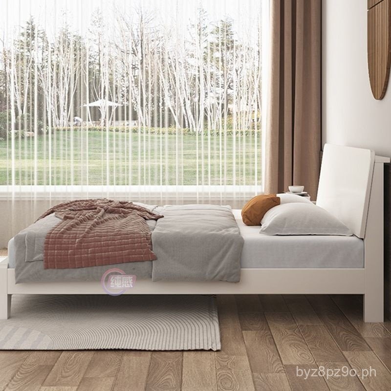 Solid Wood Modern Simple Home Double Bed1.5Rice1.8M Master Bedroom ...