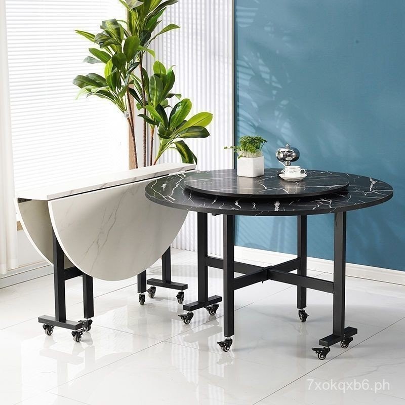 Folding Dining Table Home Living Room Large round Table Small Apartment ...