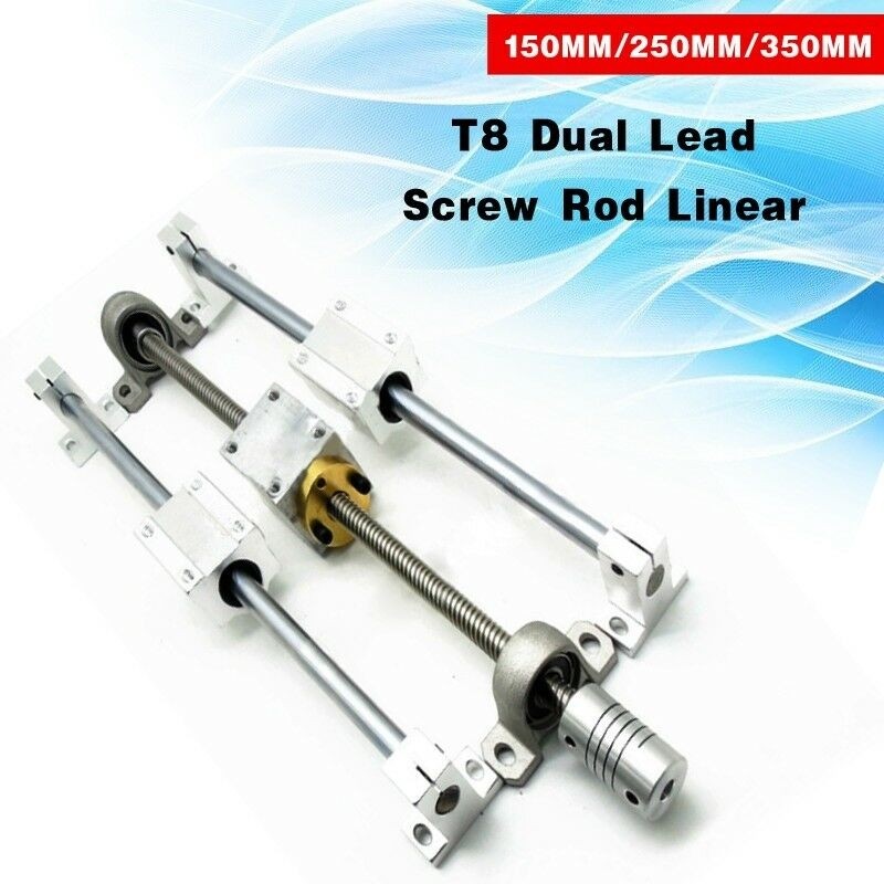 SUPER| Horizontal 150/250/350mm T8 Dual Lead Screw Rod Linear Rail ...