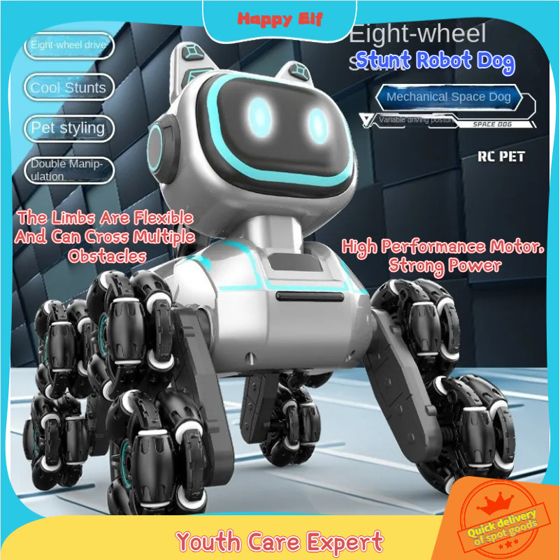 Happy Elf 】Children's Remote Control Car Stunt Robot Dog Swing Arm ...