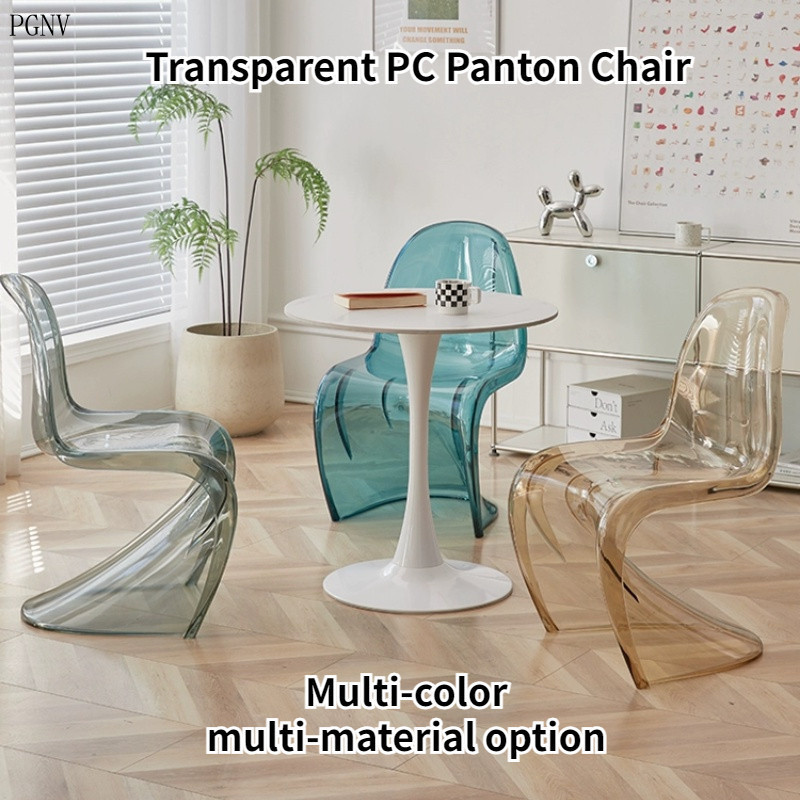 Transparent PC Household Chair Stackable Plastic Stools Panton Chair ...
