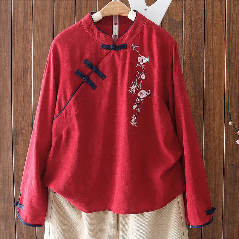 Chinese Style Women Ladies Loose Vintage Cheongsam Embroidery Long ...