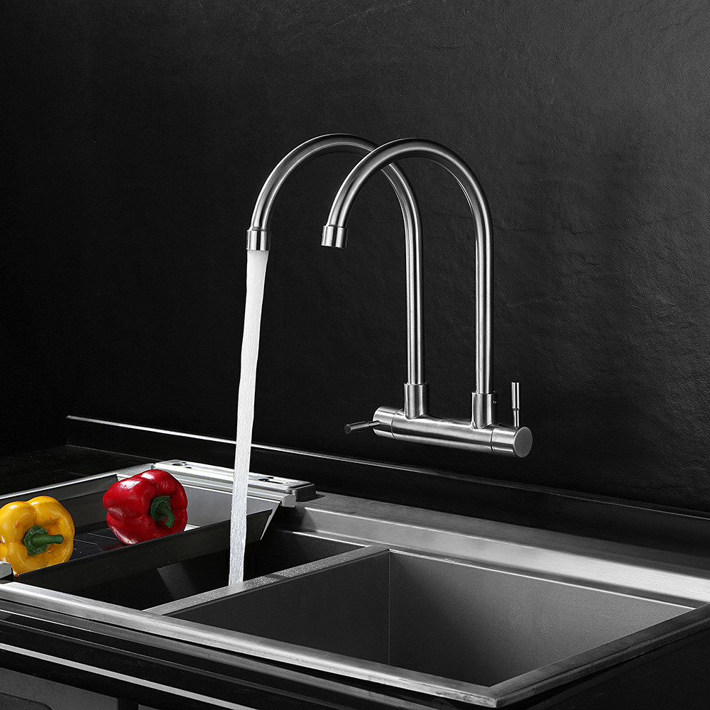 304 Stainless Steel Faucet Sink Water Tap Kitchen Sink Tap Double ...