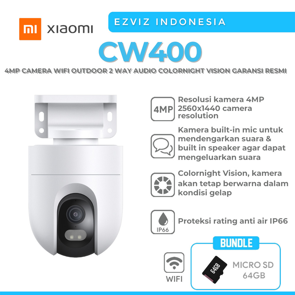 XIAOMI CW400 4MP SMART CAMERA WIFI OUTDOOR IP66 2 WAY AUDIO COLORNIGHT ...