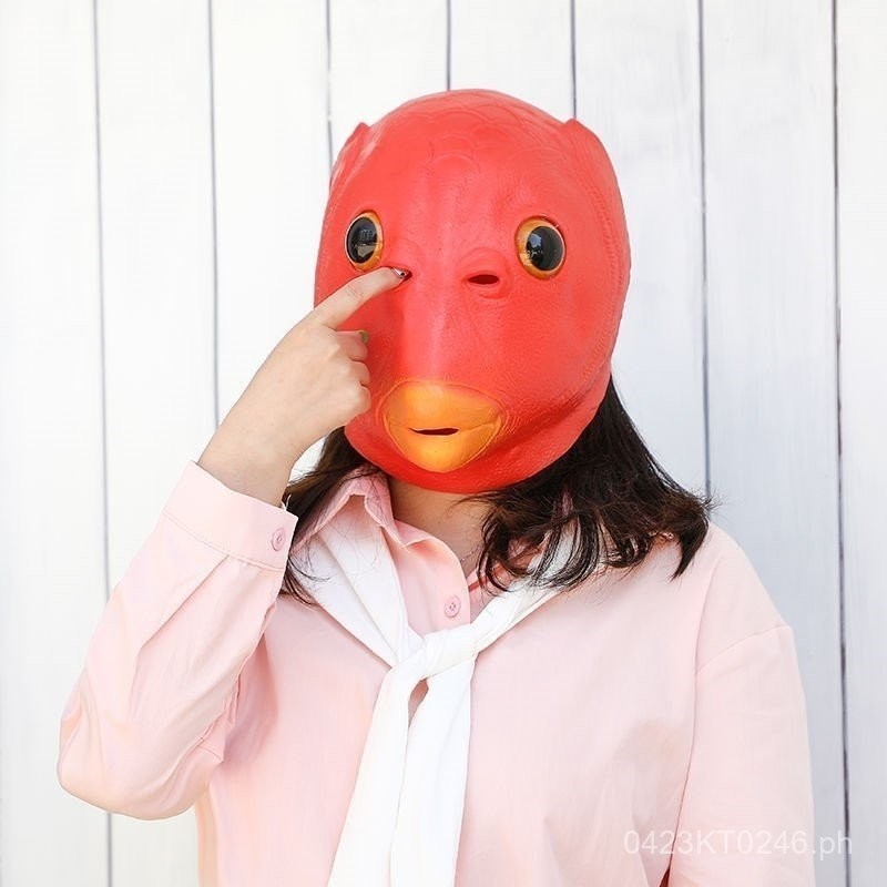 Trendy Fish Head Mask Silly Monster Green Pikachu Funny Fish Head ...