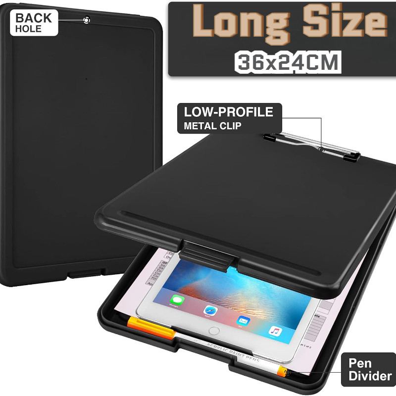 Clipboard with Storage Long Size Plastic Clipboards Case Box with Pen ...