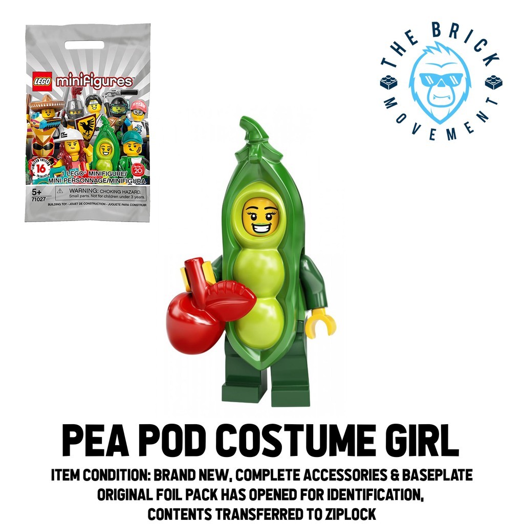 Collectible Minifigure Series 20: Pea Pod Costume Girl Minifigure ...