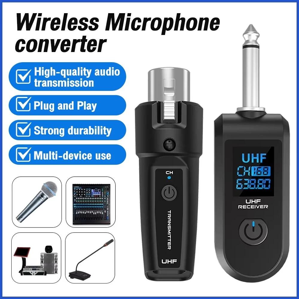2.4G Wireless Microphone Transmitter Receiver XLR System Mic Converter ...