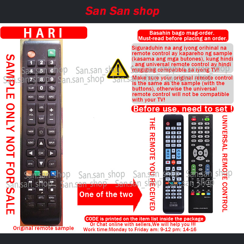 100% Work Universal remote control for HARI smart tv remote na gagana ...