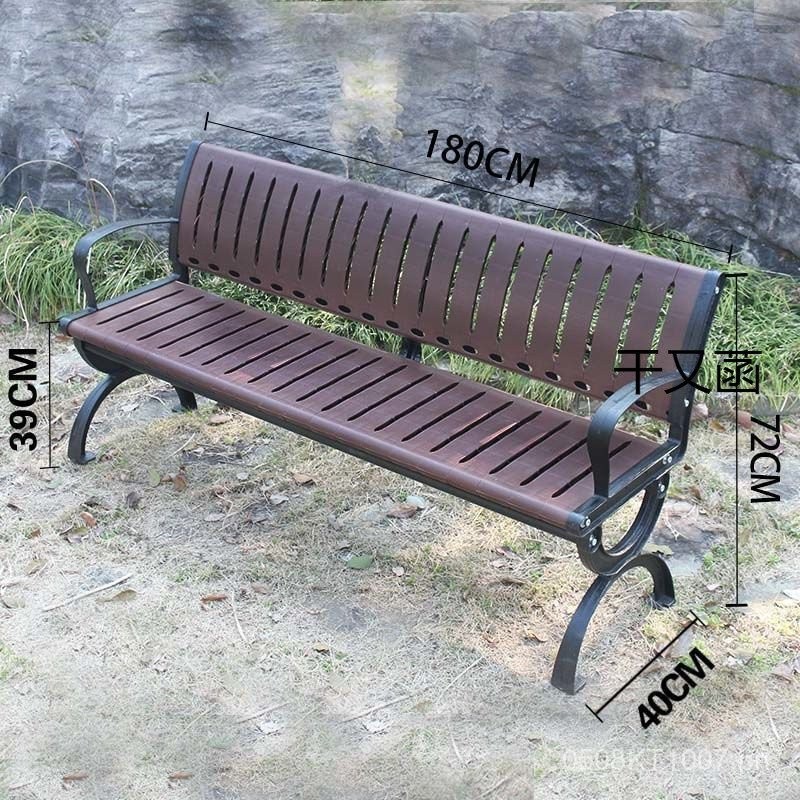 HAN Outdoor Dry Bench Anti-Corrosion Wood Park Bench Long Bench Cast ...