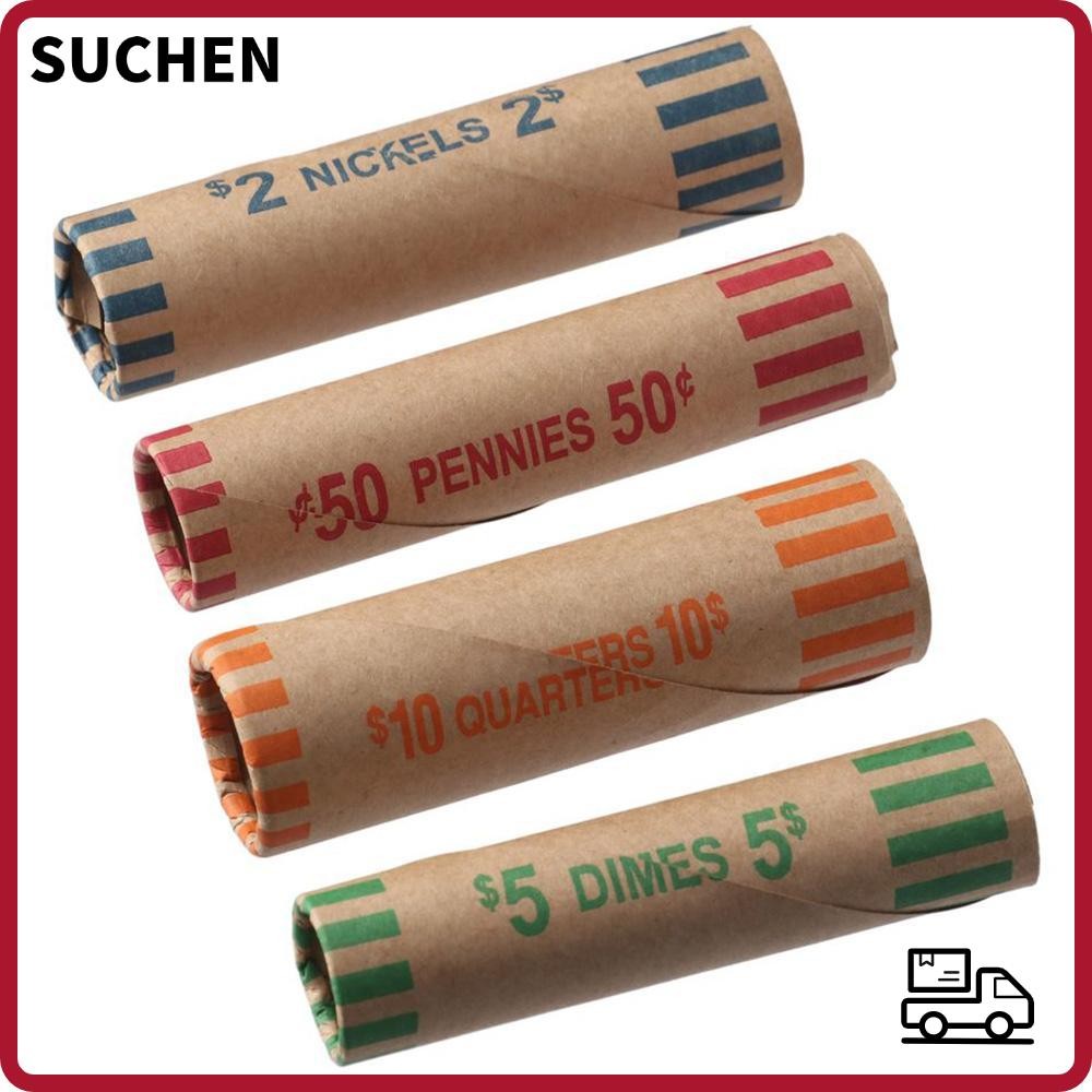SUCHENPH 80PCS Paper Coins Tubes, Durable 20 Quarters, 20 Pennies, 20 ...