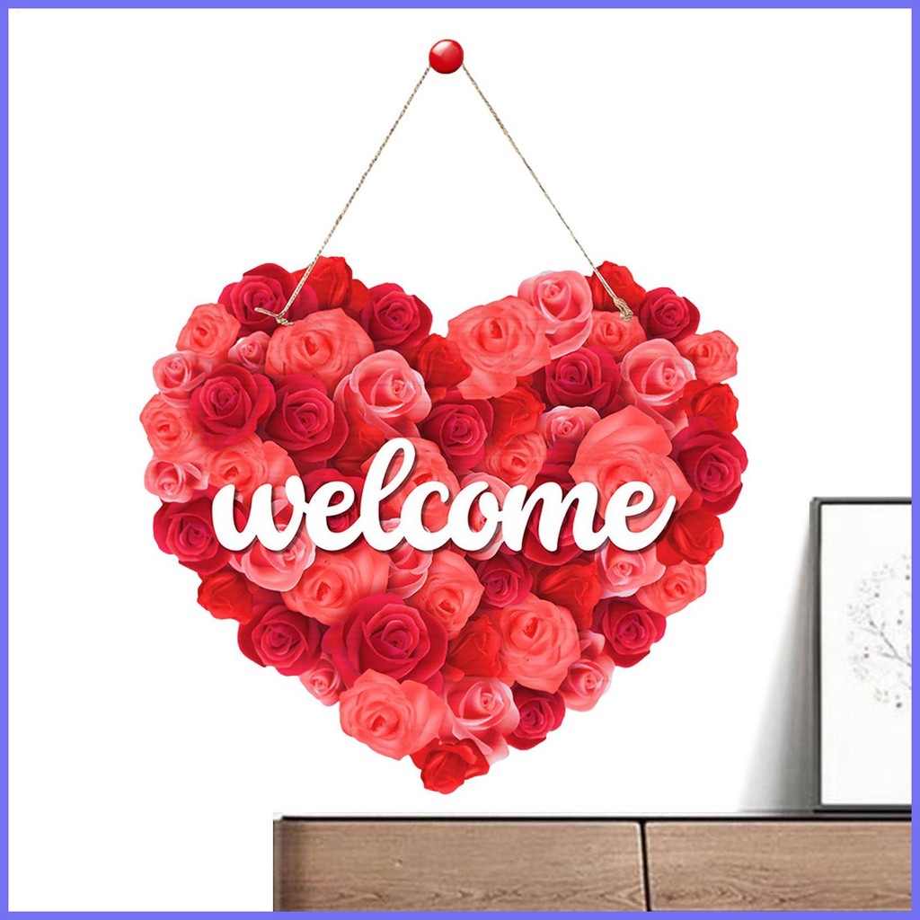 Valentine Porch Sign Rustic Red Heart Sign Happy Valentines Day Decor ...