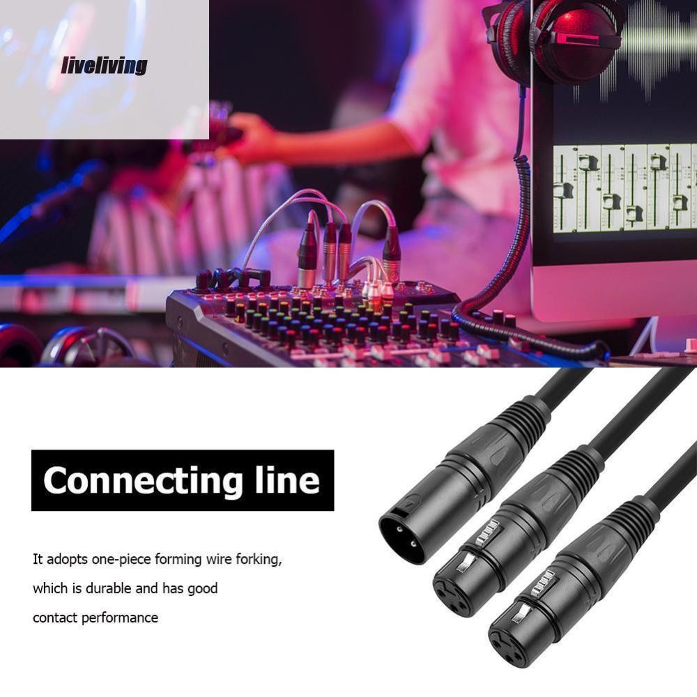 50cm 3Pin XLR Splitter Male To 2 Female Cable 1 Male To 2 Female XLR Y ...