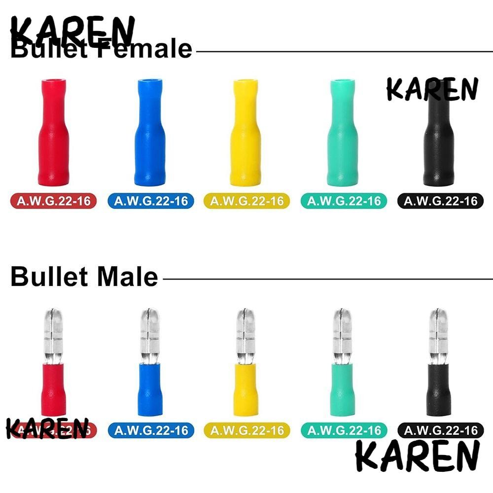 KAREN Bullet Terminal, Colorful Insulated Bullet Connector, Quick ...