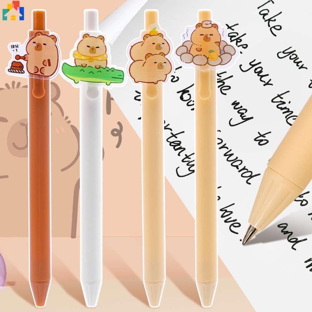 Cute Capybara 0.5mm Black Ink Press Type Neutral Pen High Appearance ...