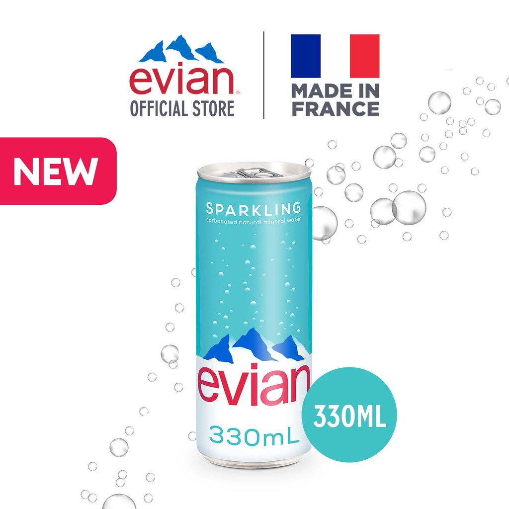 EVIAN Nat Sparkling Water Can 330ml | Shopee Philippines