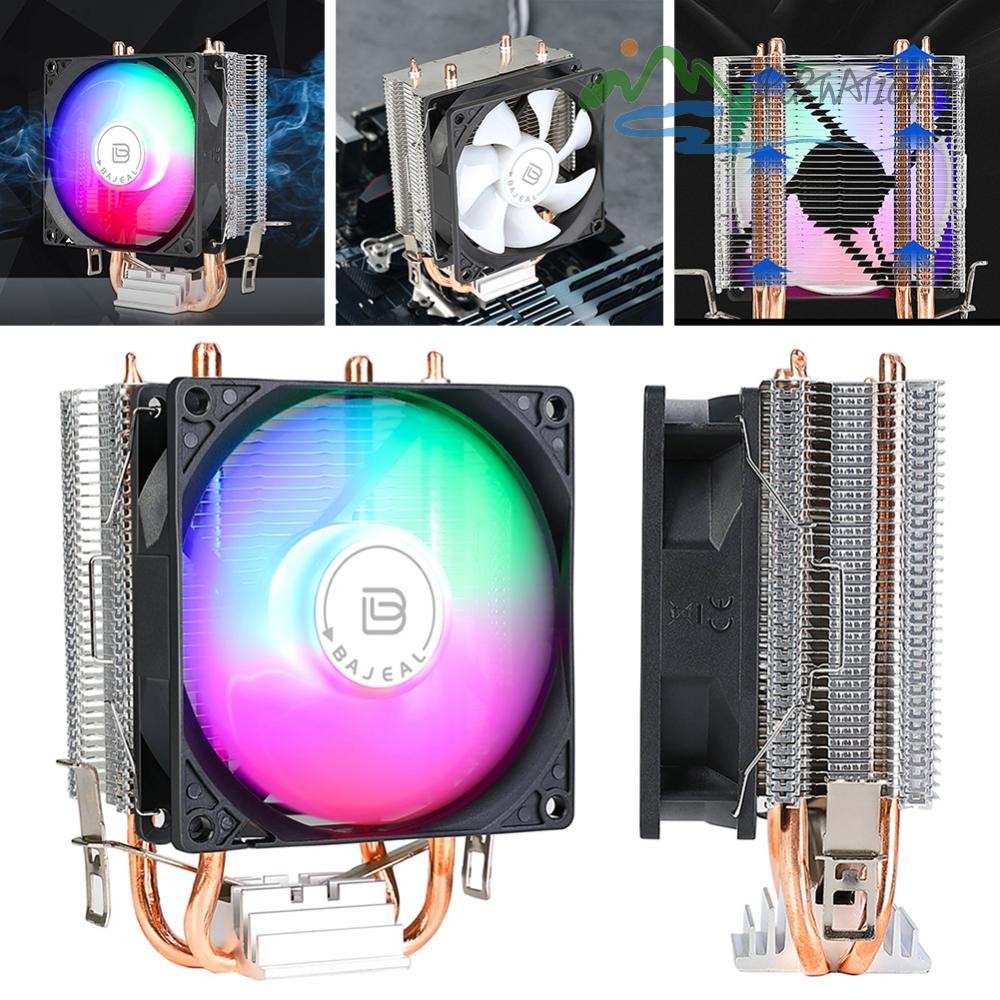 A200 90mm CPU Cooler Radiator with 2 Heat Pipes CPU Air Cooler Rainbow ...