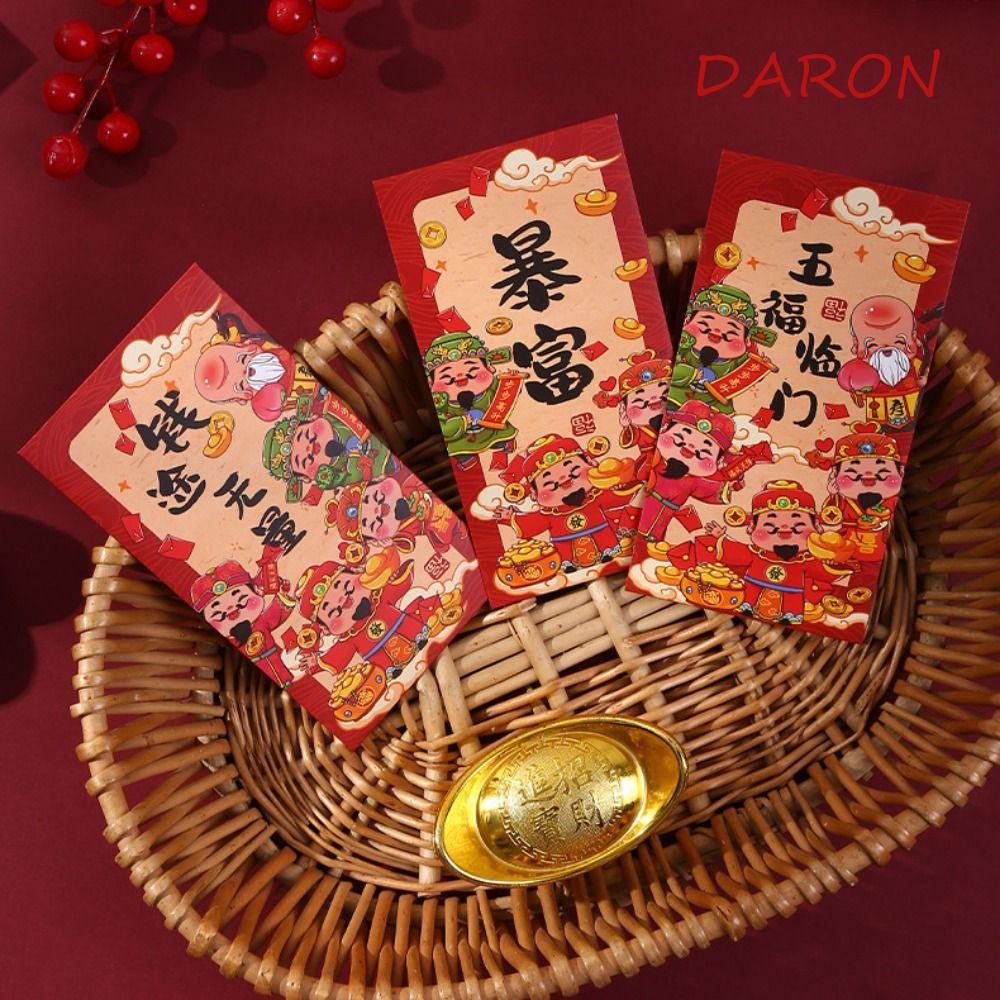 DARON 12pcs/set Lucky Red Envelope, Snake Year Cartoon Blessing Money ...