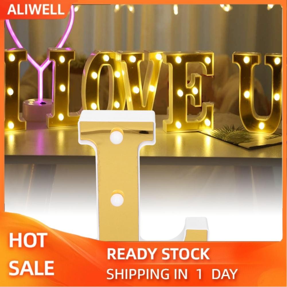 Aliwell L‑Shaped LED Lamp English Alphabet Letter Light Wedding ...