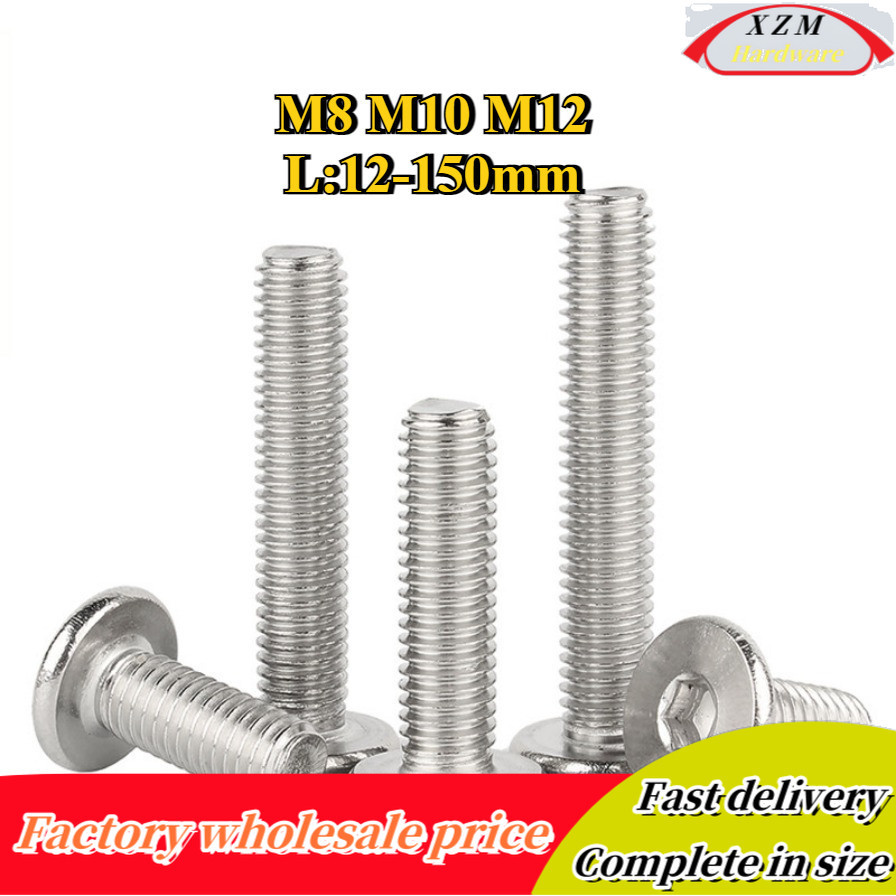 M8 M10 M12 Large Flat Head Bolt CM Hexagon Socket Screw Flat Head Screw SUS304 [XZM-WDY ...