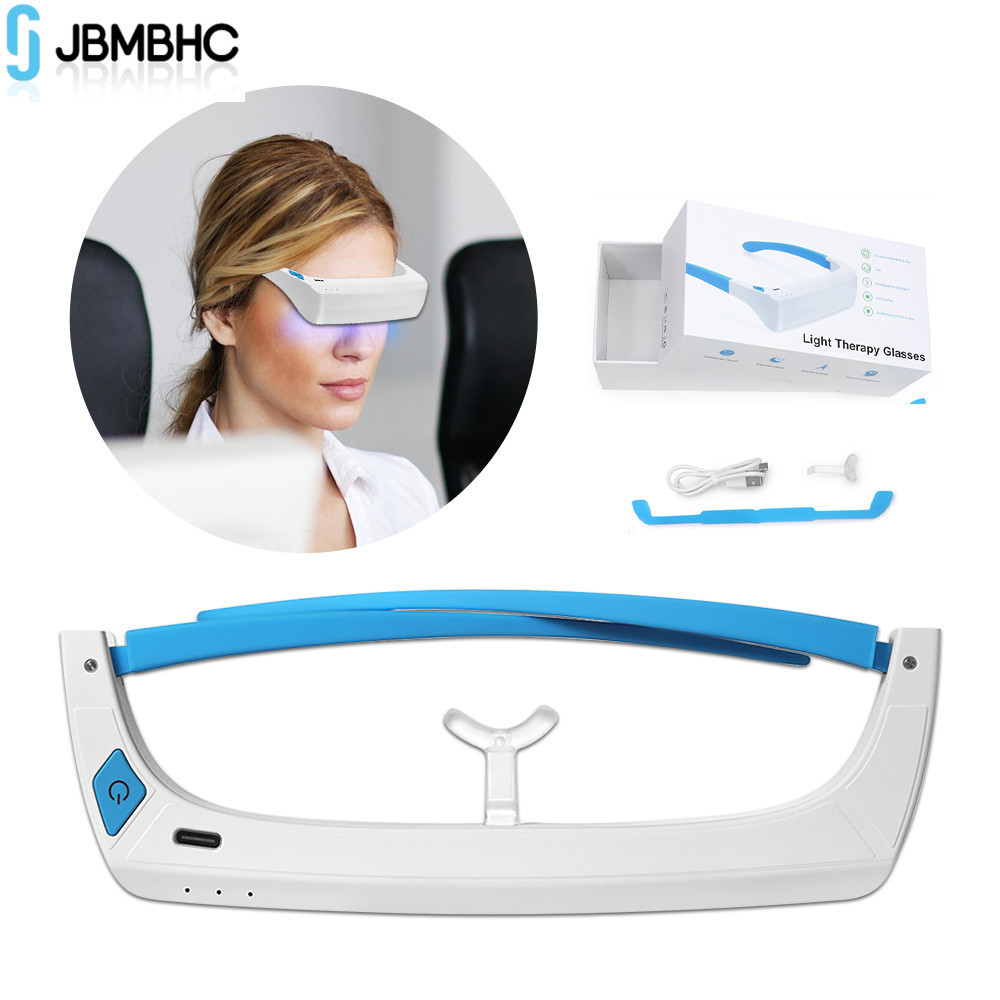 JBMBHC Light Therapy Glasses Blue White (2 in 1) LED Light Therapy Lamp ...