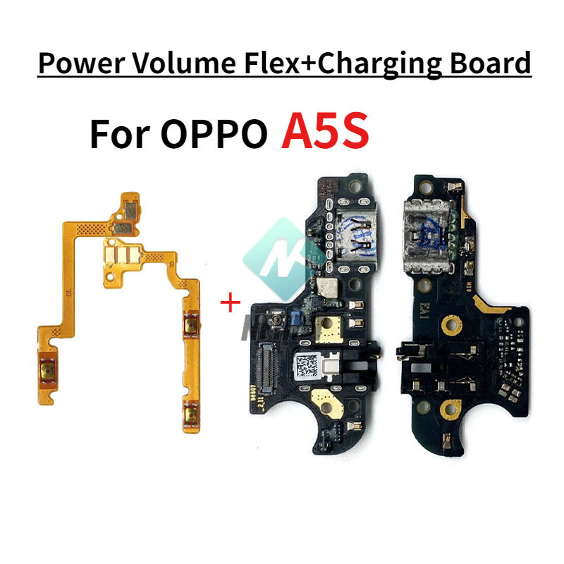 For Oppo A5s Power Volume Flex Button Switch USB Charging Port Board ...