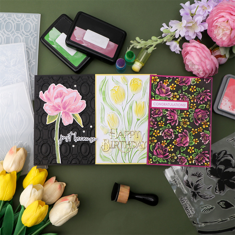 Flower Pattern 3D Embossing Folder Scrapbooking Supplies Craft ...