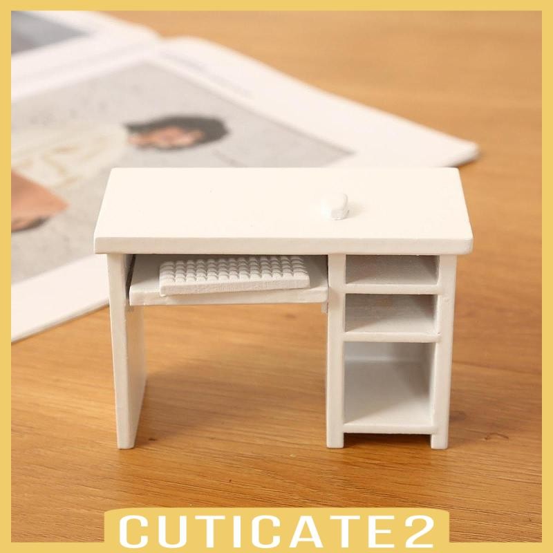 [Cuticate2] 1/12 Miniature Computer Desk Model ,Modern Study Desk Mini ...