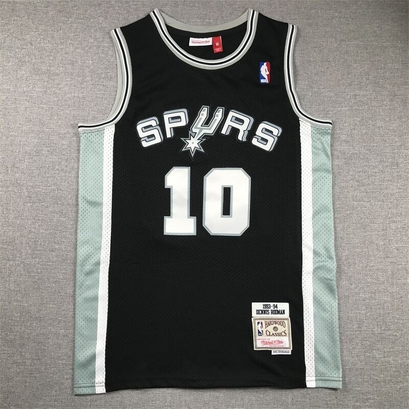 new NBA men’s San Antonio Spurs #10 Dennis Rodman retro embroidery ...