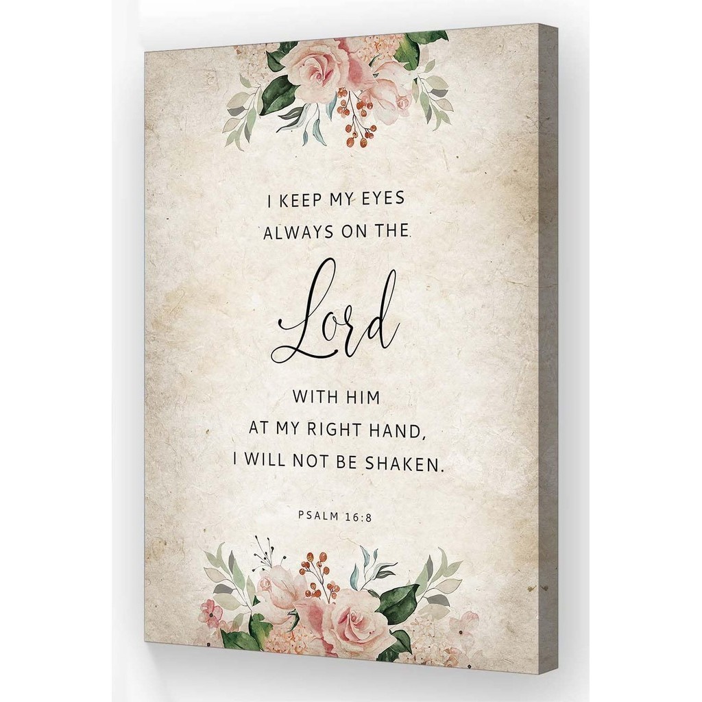 Psalm 16 8 Bible Verse Wall Art Scripture Christian Quote Poster Nature ...