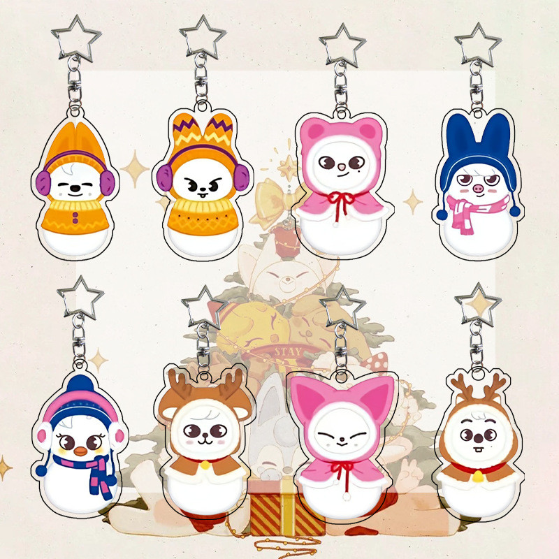 Kpop Idol Stray Kids Acrylic Keychains Skz 2024 Christmas Keyring ...