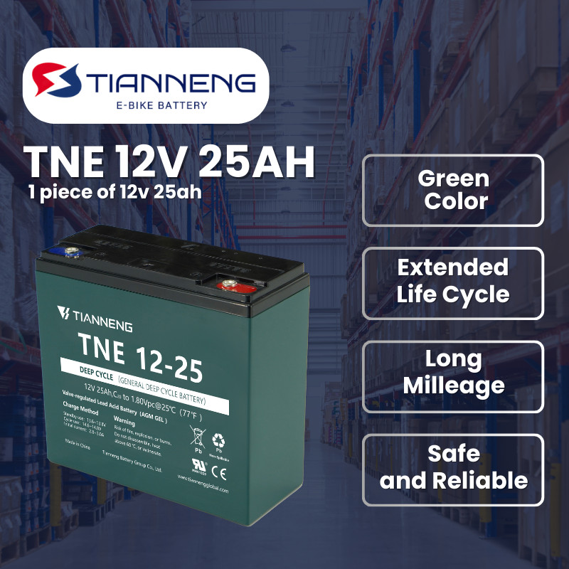 1PC 12V 25ah TIANNENG Ebike Battery Maintenance Free AGM GEL Battery ...