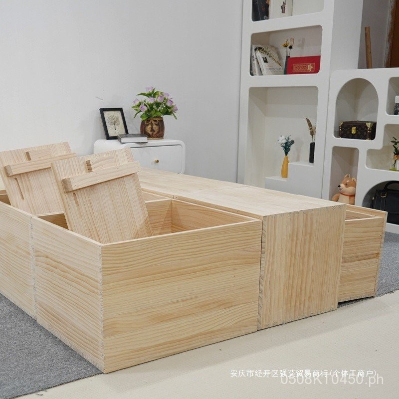 Platform Cabinet Storage Box Organizer Bed Combination Tatami Board Bed ...