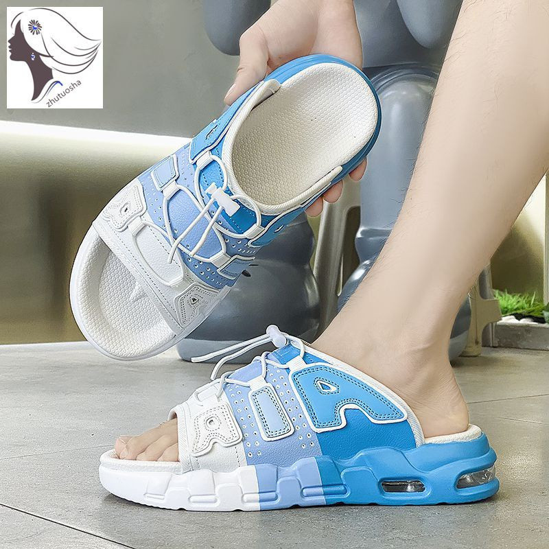 Nike Air More Uptempo Slide Pippen White blue gradient Air slippers ...