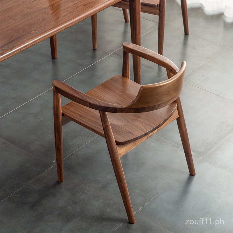 Nordic Solid Wood Study Chair North American Black Walnut Dining Chair ...