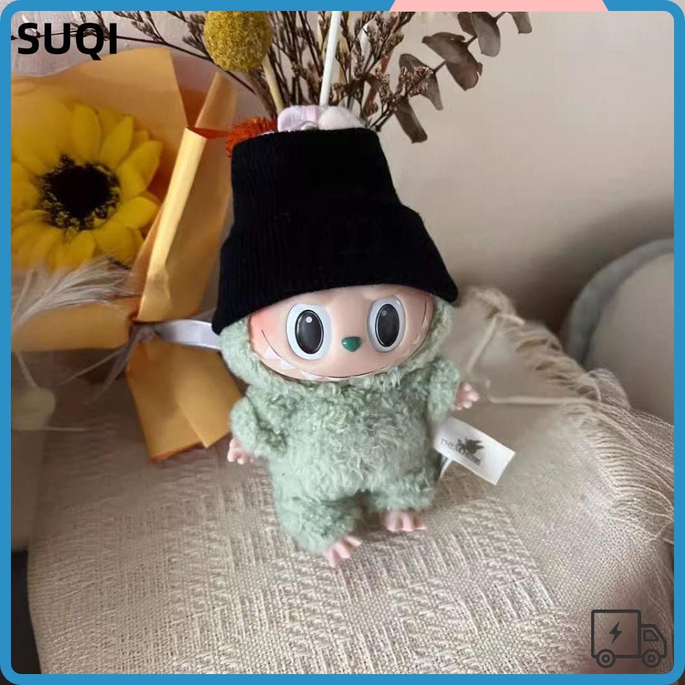 HI-SUQI Labubu Knitted Hat, Handmade Black Labubu Cap, Fashion Cartoon ...