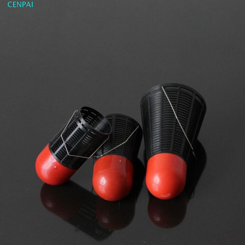 CENPAI Large Pellet Bait Thrower, Plastic Shuttlecock Shape Black Red ...