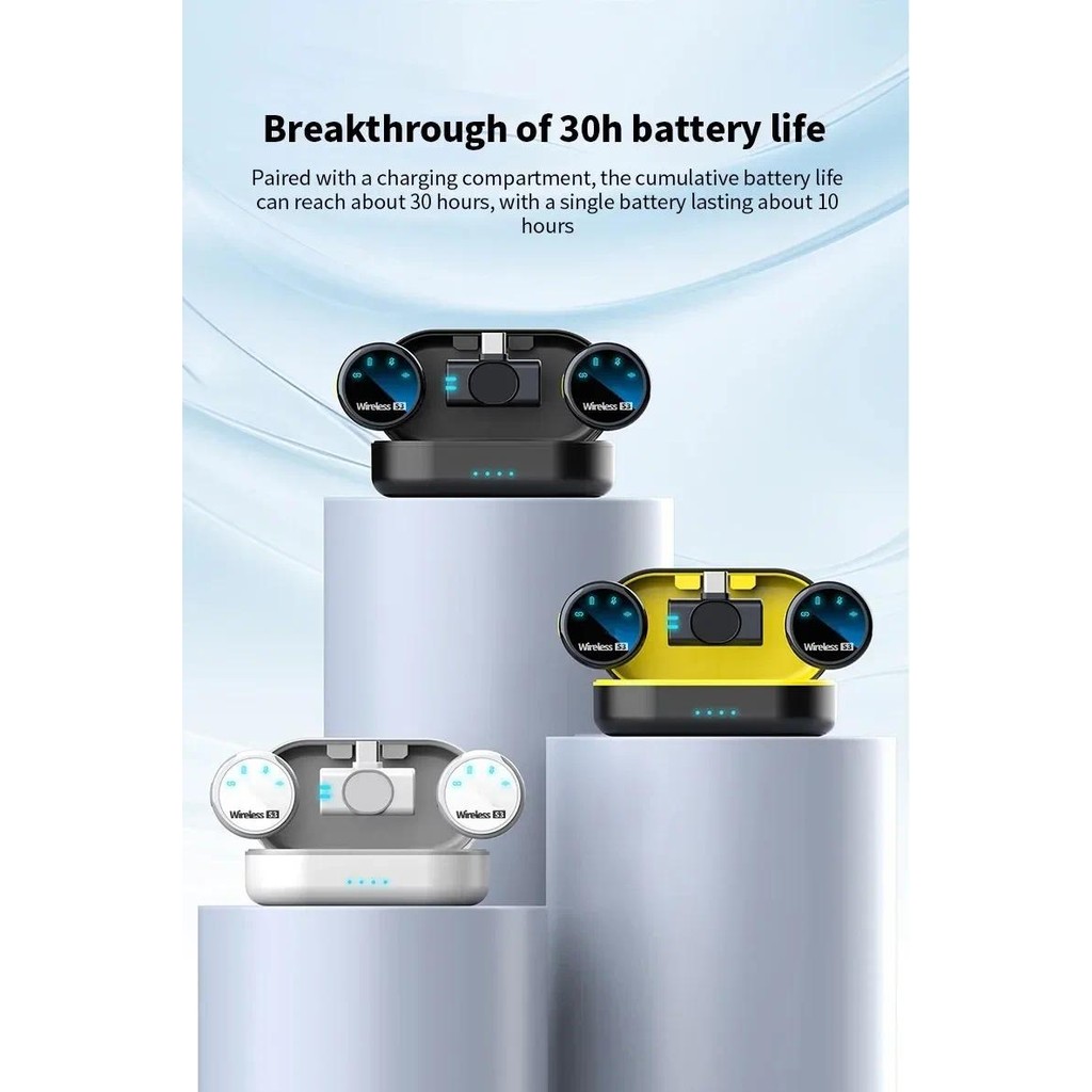 Mini S3 Wireless Microphone Magnetic Buckle Lavalier Mic 2.4G Portable ...