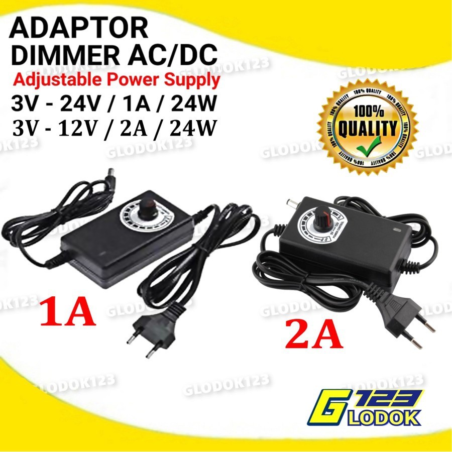 Switching Dimmer Adapter Adjustable Power Supply AC DC 3 12 24 V 1A 2A ...