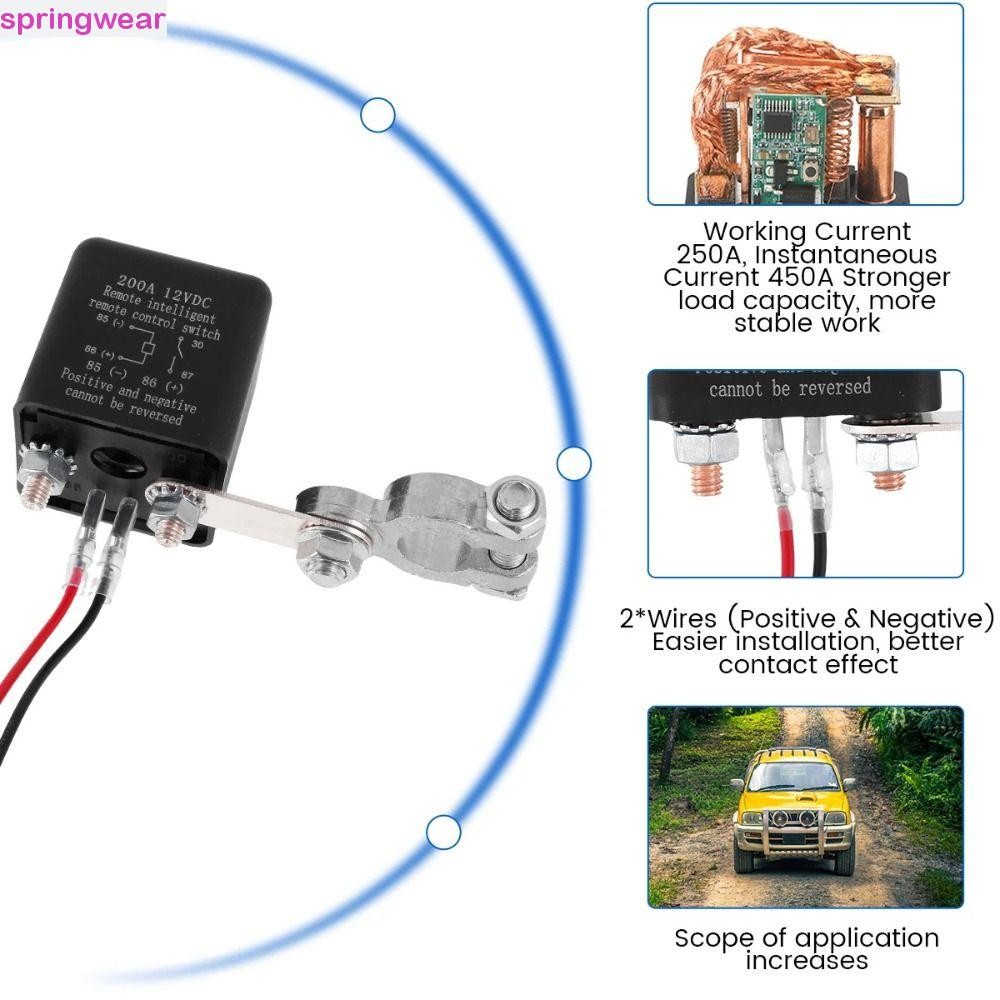 SPRINGWEAR Battery Relay Switch, 12V 200A Dual Remote Car Battery ...