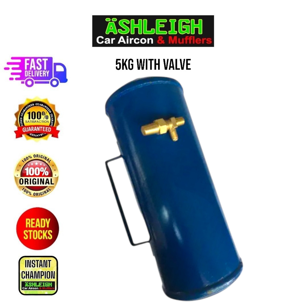 Empty Freon Tank 5kg With Valve Set Car Aircon Quality Parts Supplies ...