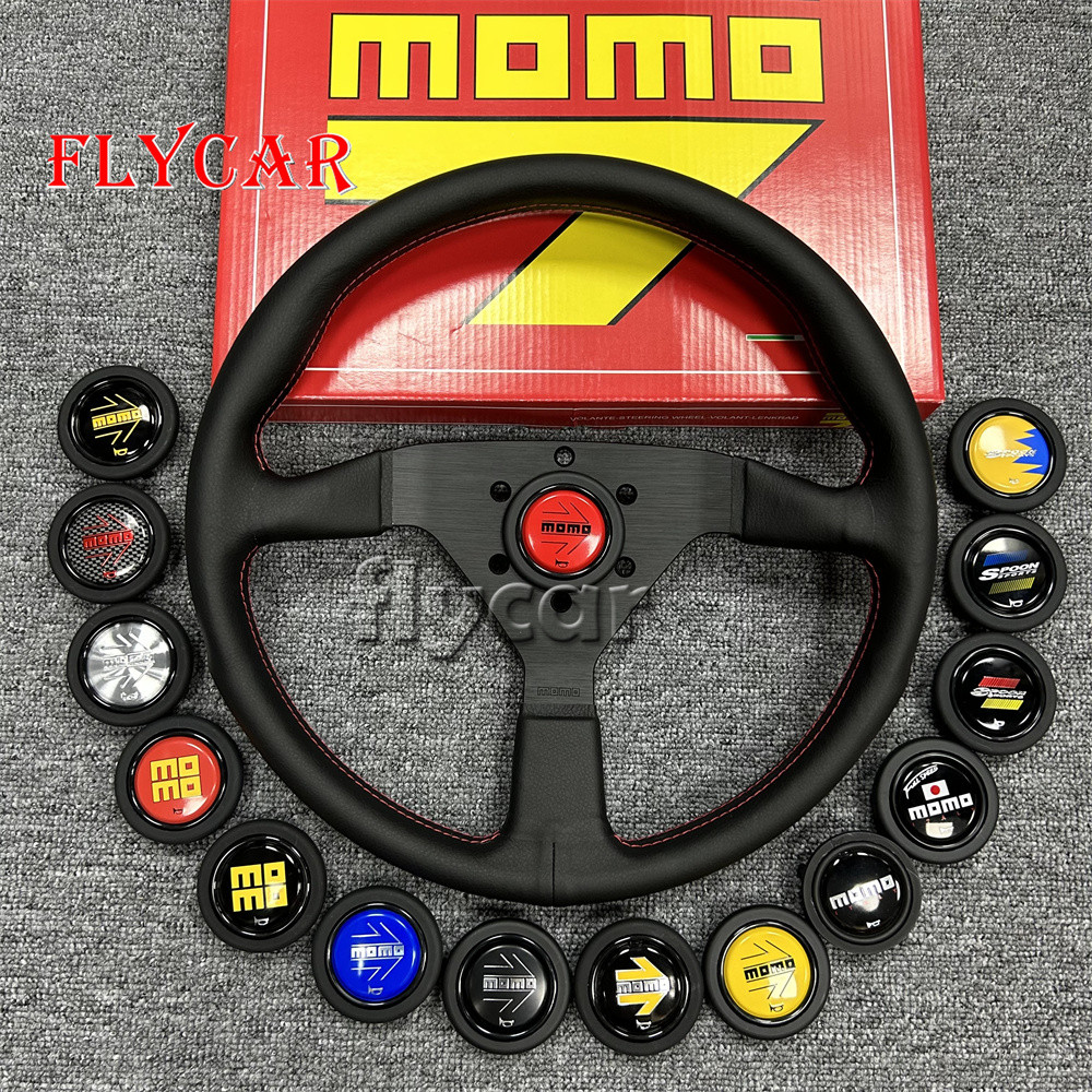 14inch MOMO V1 Car Racing Steering Wheel Red Stitch | Shopee Philippines