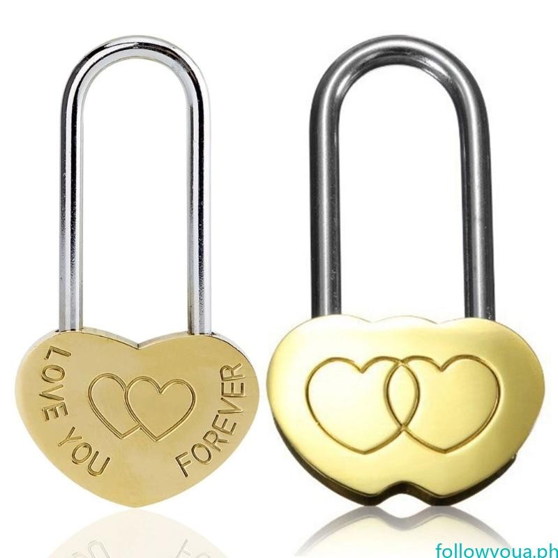 fol Love Heart Lock Heart Padlocks Love You Forever Letters Double ...