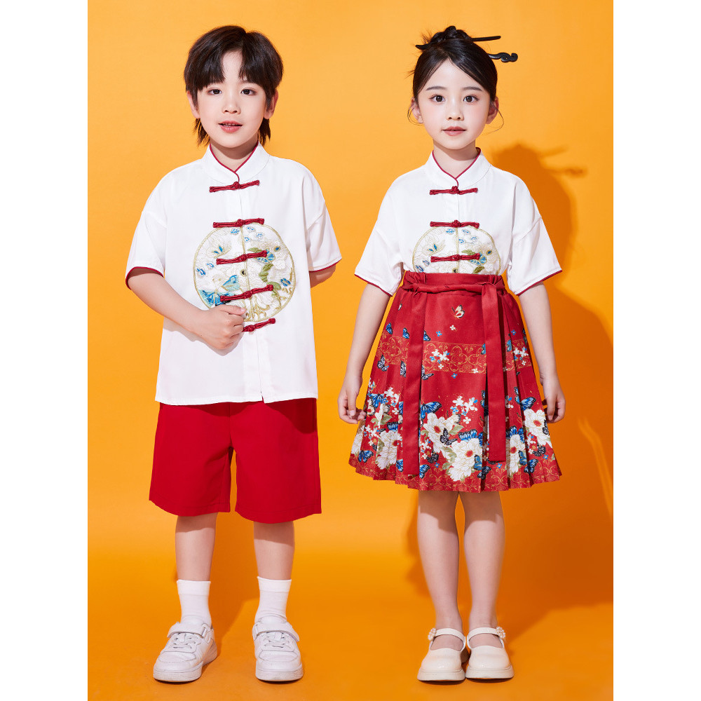 Kids Hanfu Tang Suit Boys and Girls CNY Traditional Cheongsam Tang Suit ...