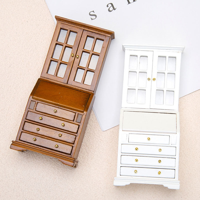 1:12 Dollhouse Miniature Bookcase Storage Cabinet Locker Cupboard Home ...