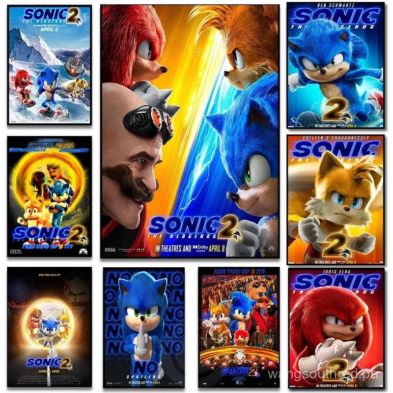 Bandai Sonic 2 Movie Print Poster 2022 Sonic The Hedgehog2 Action ...