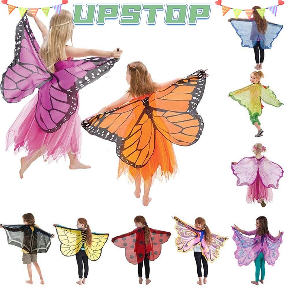 UPSTOPBO Butterfly Wings Cape, Chiffon Cosplay Elf Angel Wings Cloak ...